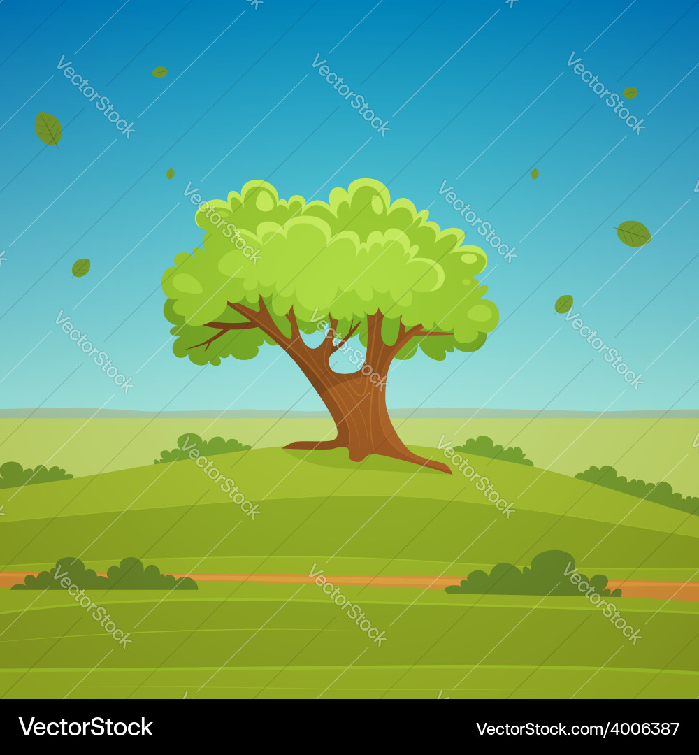 Cartoon landscape Royalty Free Vector Image - VectorStock