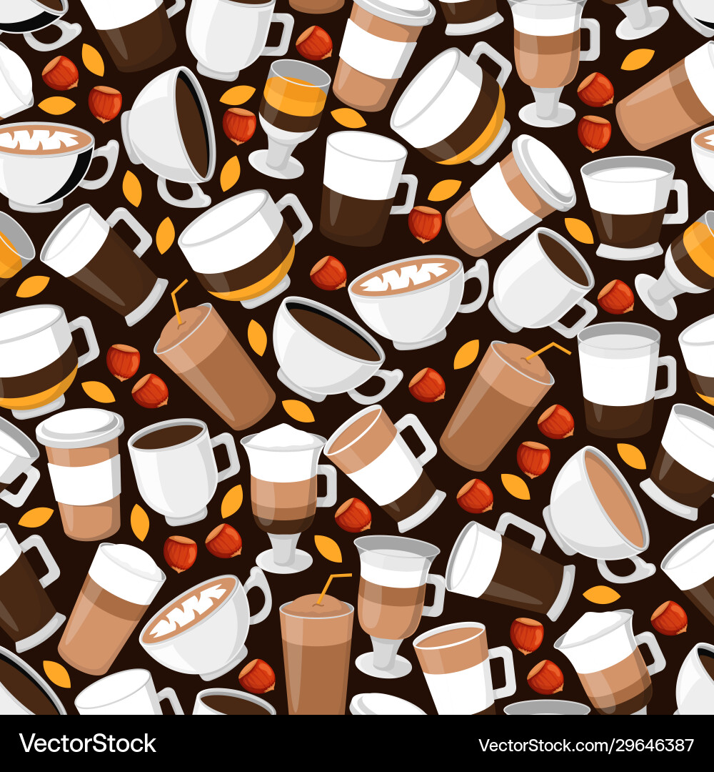 Coffee Cup Pattern - Seamless Wrap Royalty Free Vector Image