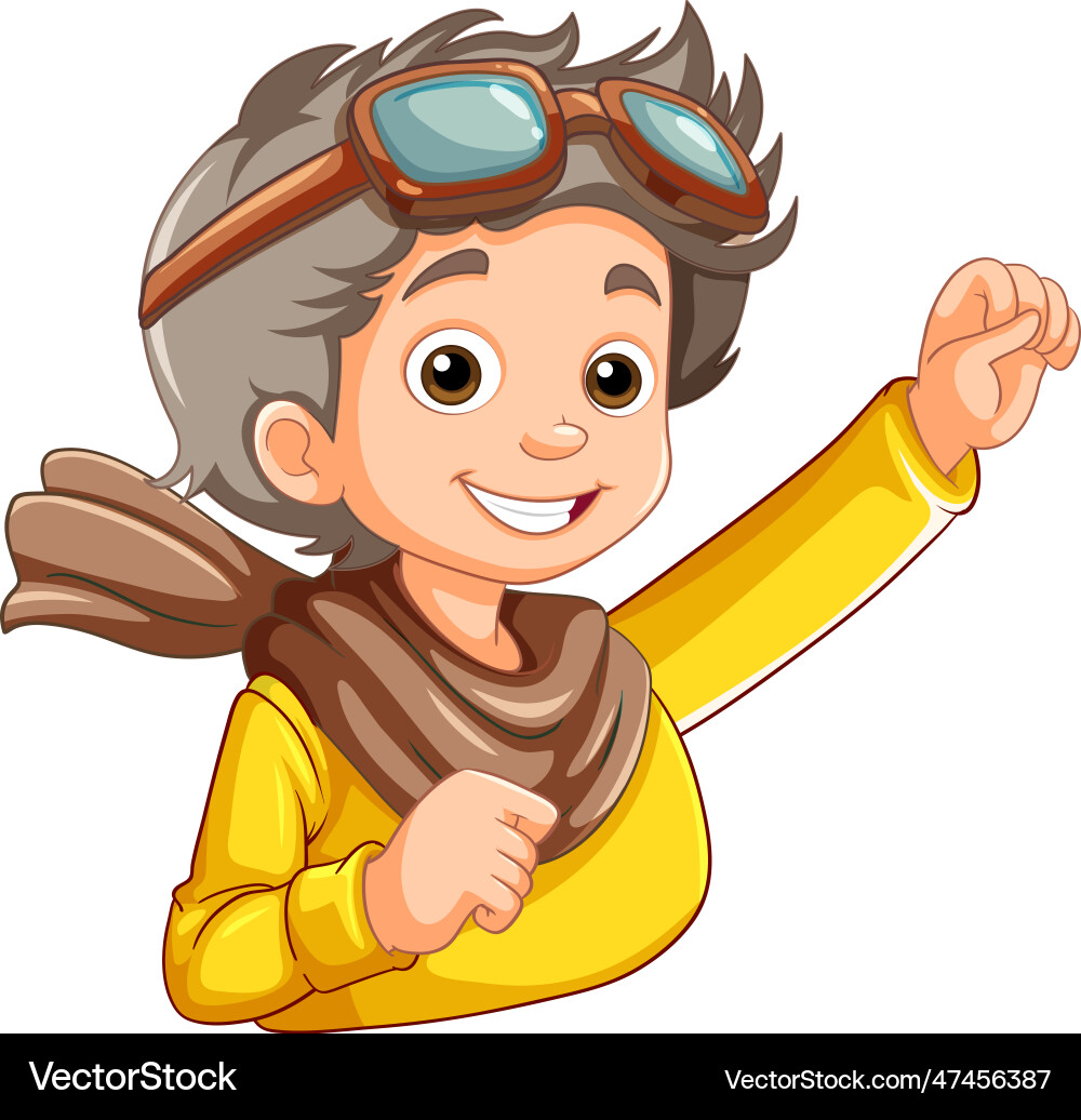 Cute pilot cartoon character Royalty Free Vector Image