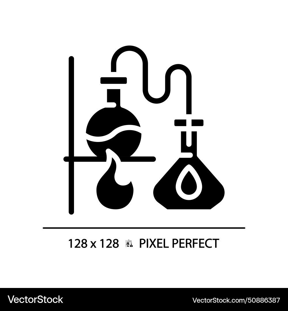 Distillation black glyph icon Royalty Free Vector Image