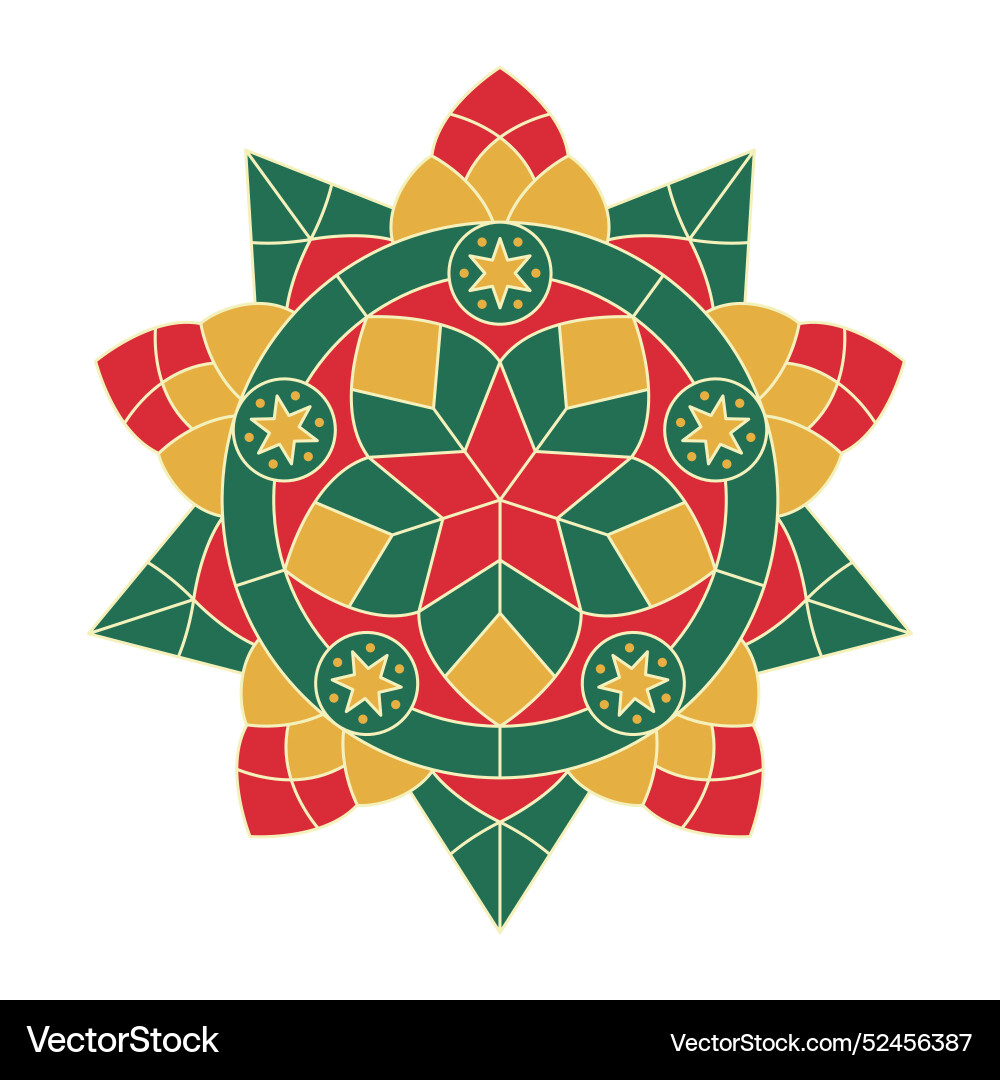 Flat christmas parol Royalty Free Vector Image