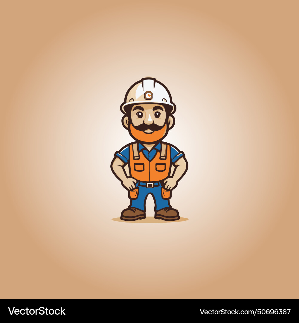 Logo construction worker character Royalty Free Vector Image
