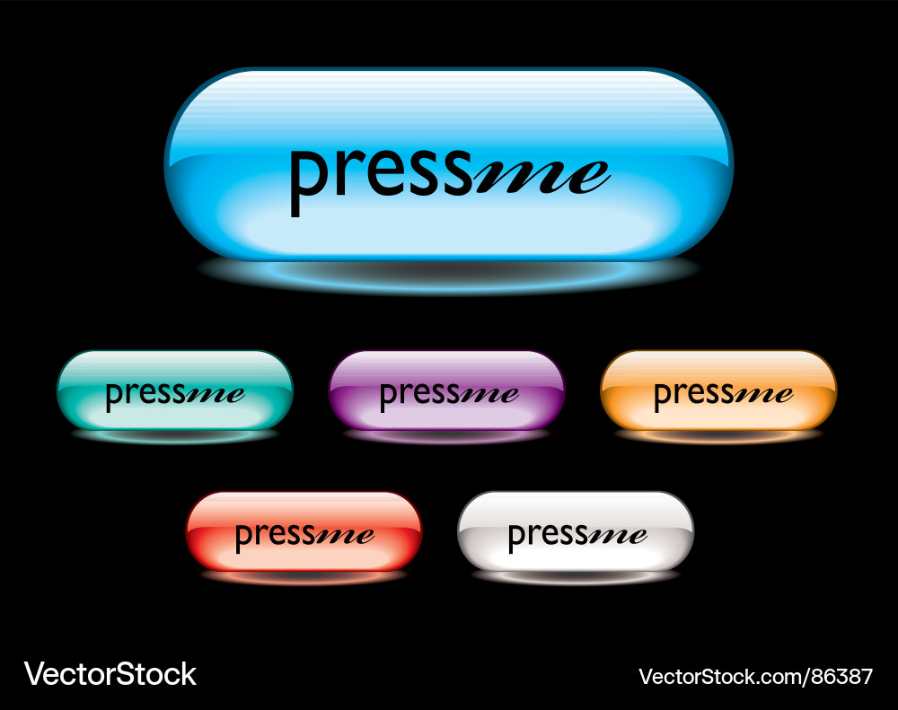 Press me button Royalty Free Vector Image - VectorStock