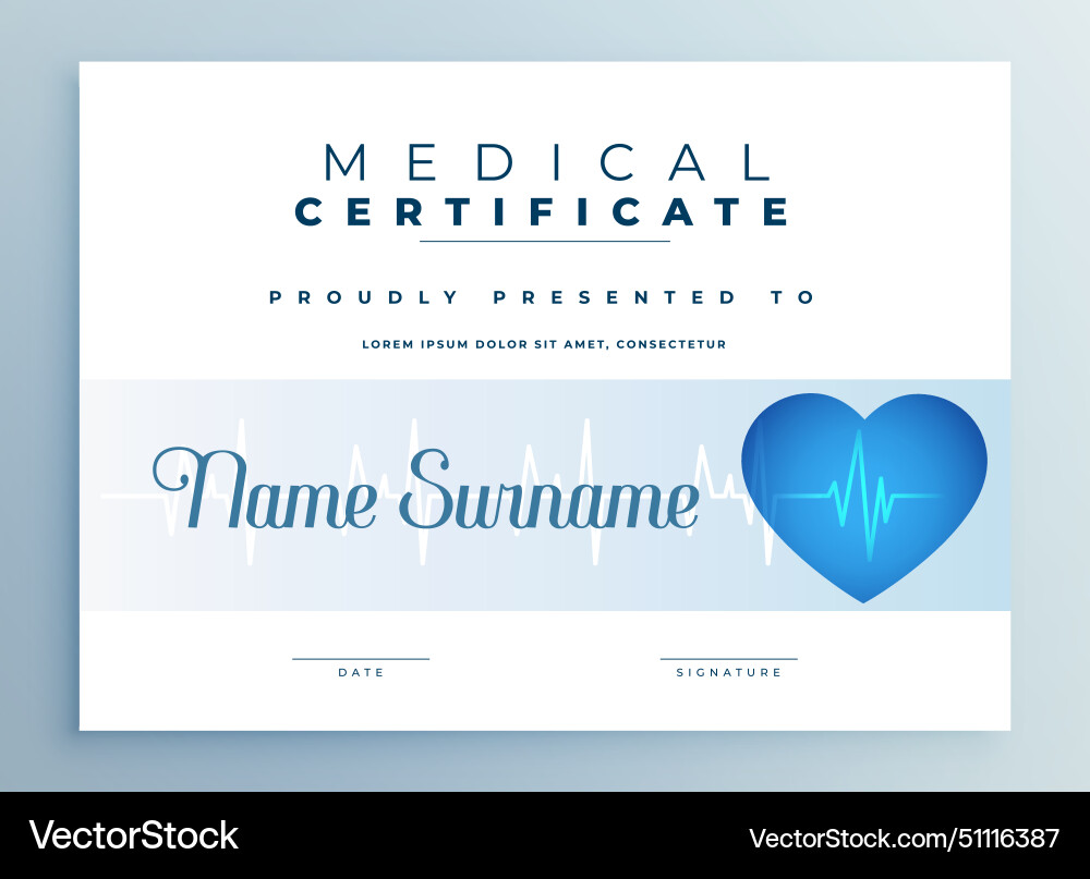 Professional medical certificate or diploma Vector Image