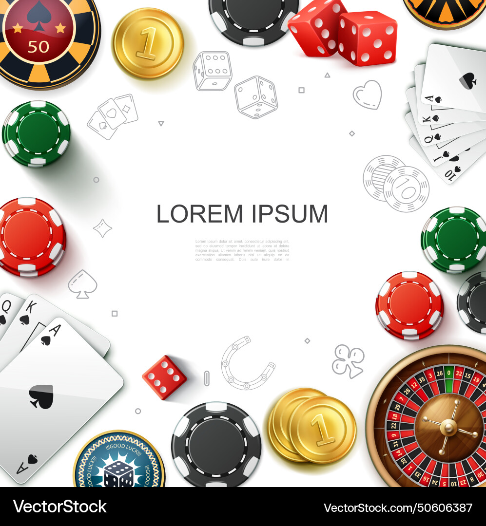 Realistic casino gambling template Royalty Free Vector Image