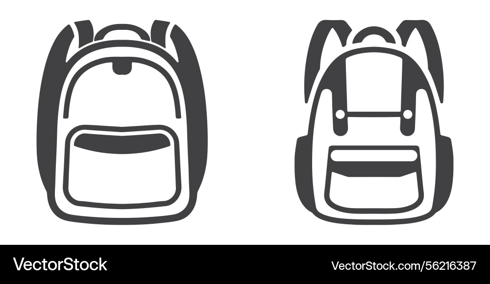 Rucksack Icons silhouette Lizenzfreies Vektorbild