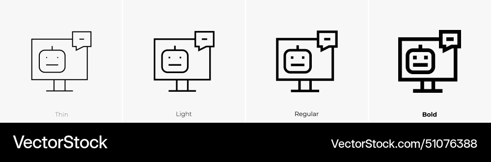 Chatbot icon thin light regular and bold style Vector Image