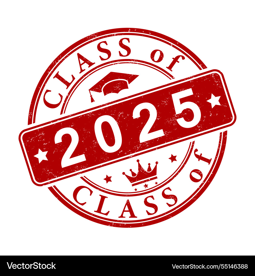 Class of 2025 the impression a round seal Vector Image