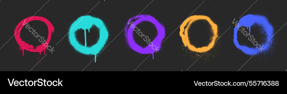 Colorful Spray Paint Circles Royalty Free Vector Image