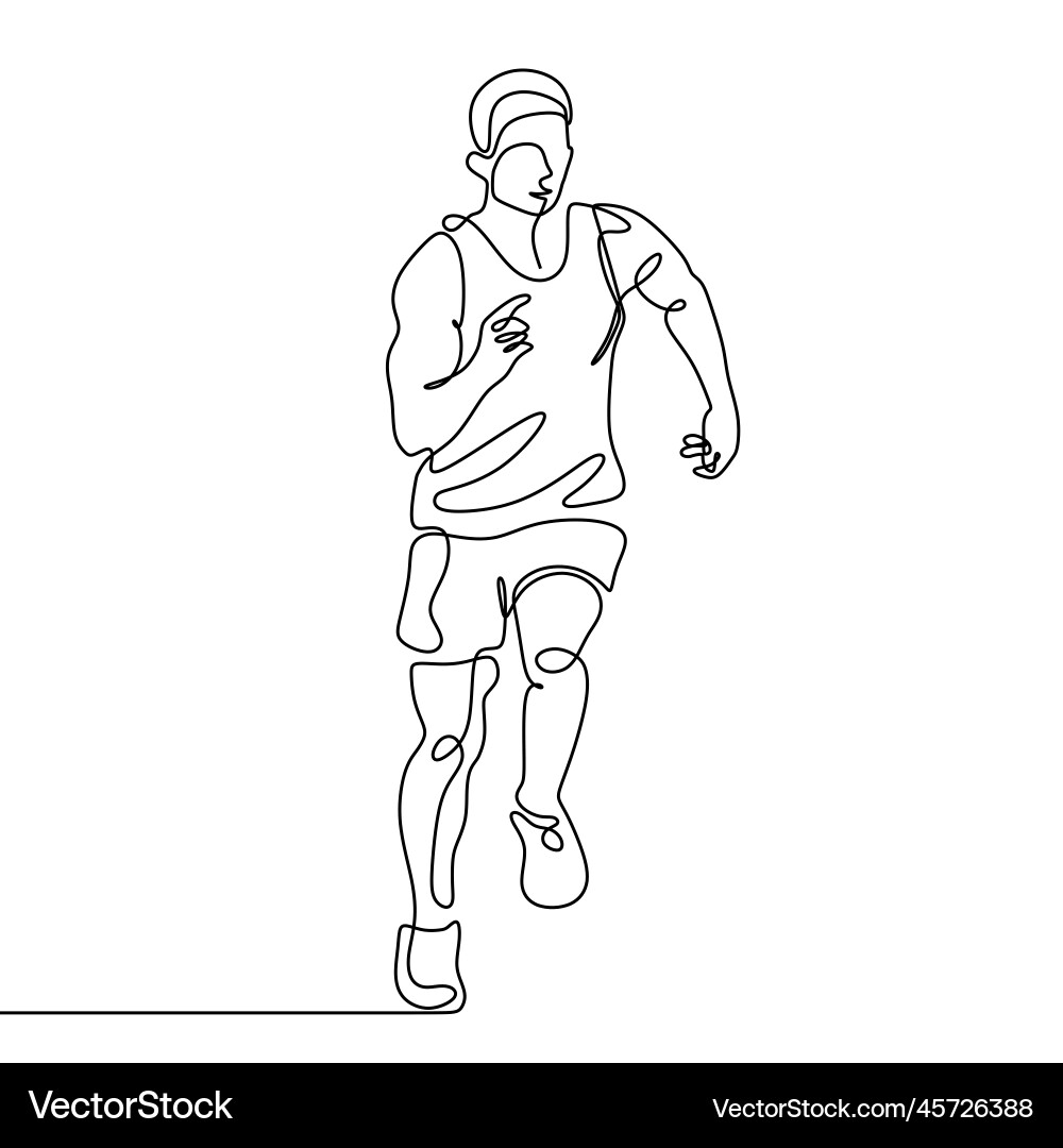 Continuous line drawing of runner minimalist Vector Image