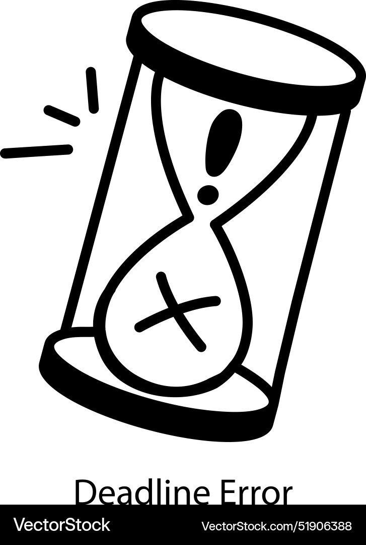 Deadline error Royalty Free Vector Image - VectorStock