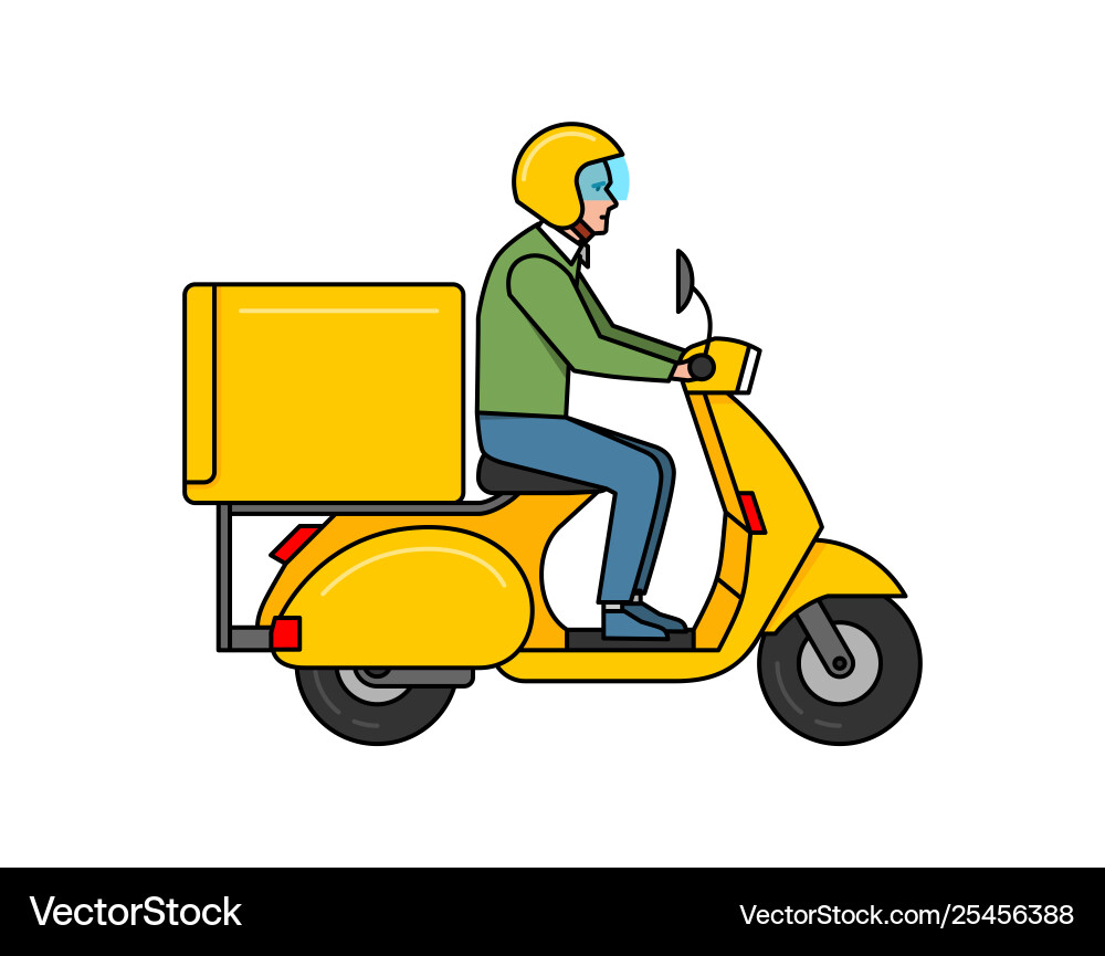Delivery Scooter Rider Royalty Free Vector Image