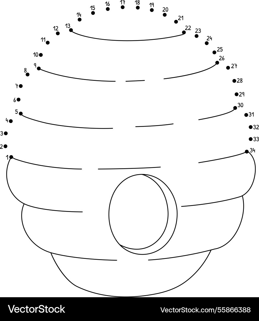 Dot to dot beehive isolated coloring page for kids