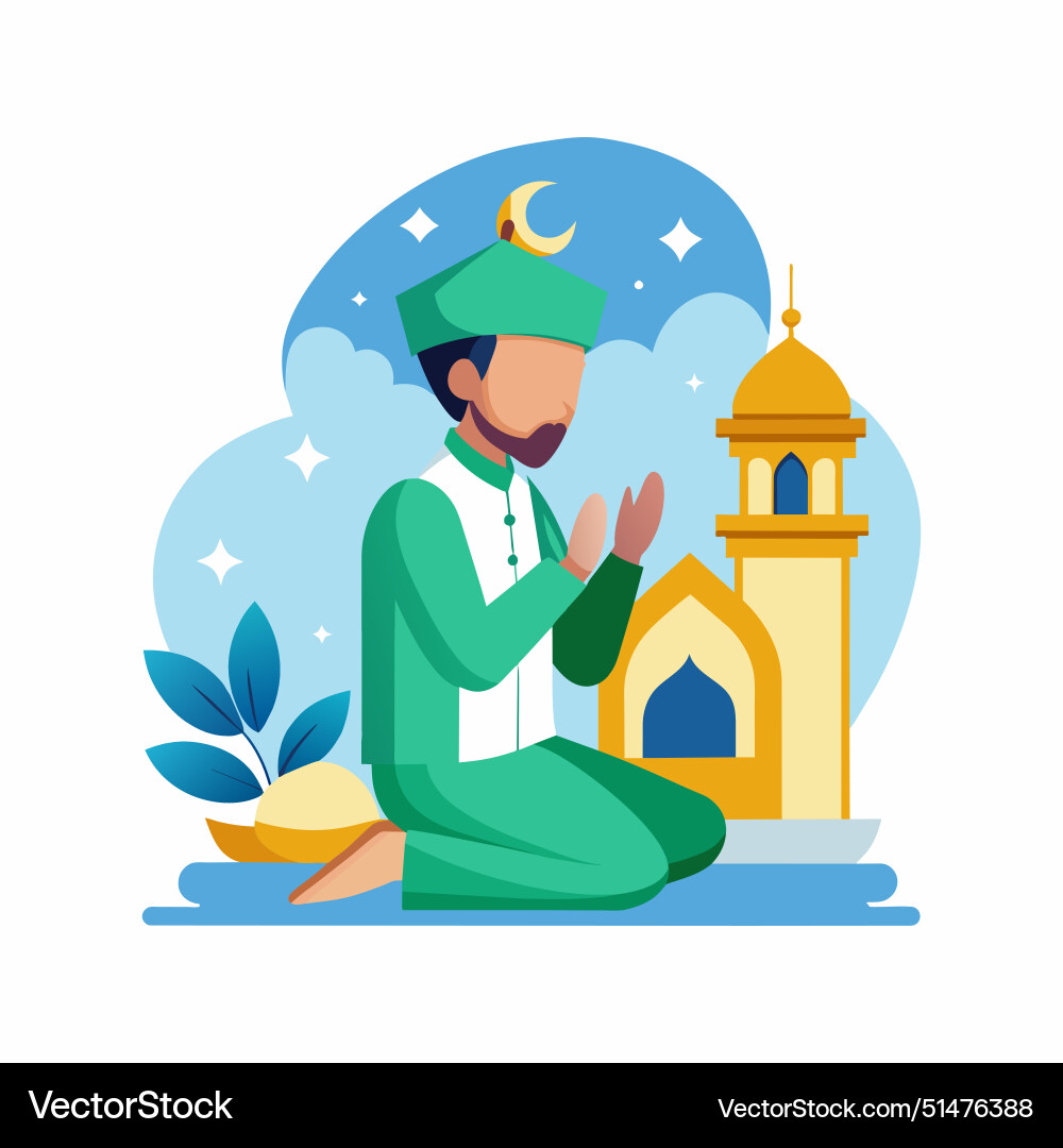 Flat design ramadan concept Royalty Free Vector Image