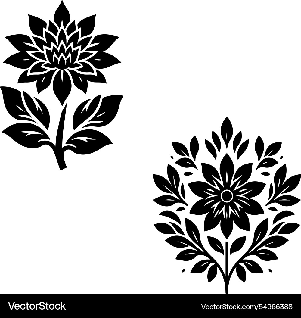 Flower silhouette Royalty Free Vector Image - VectorStock