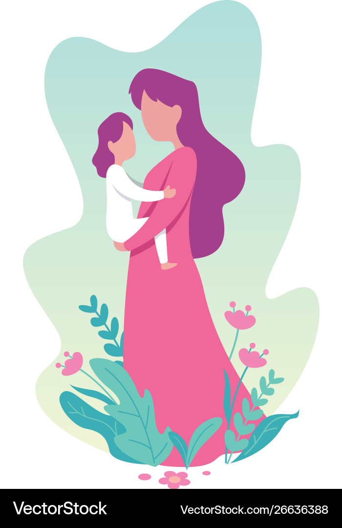Mother and child Royalty Free Vector Image - VectorStock
