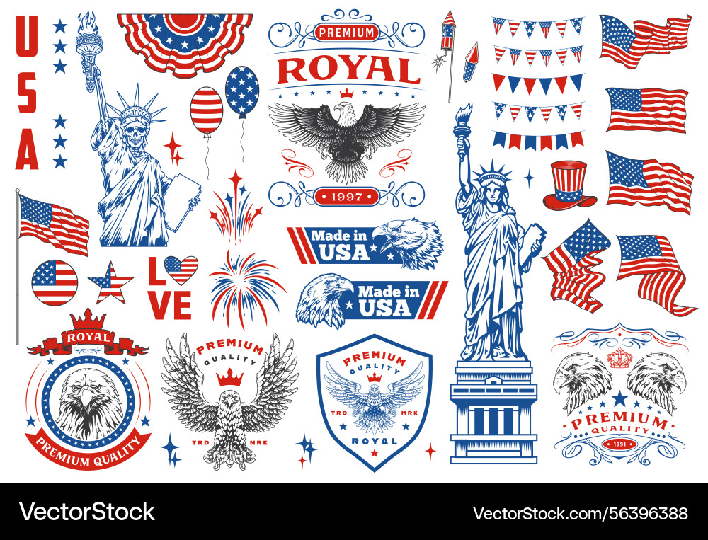Patriotic american-themed designs Royalty Free Vector Image
