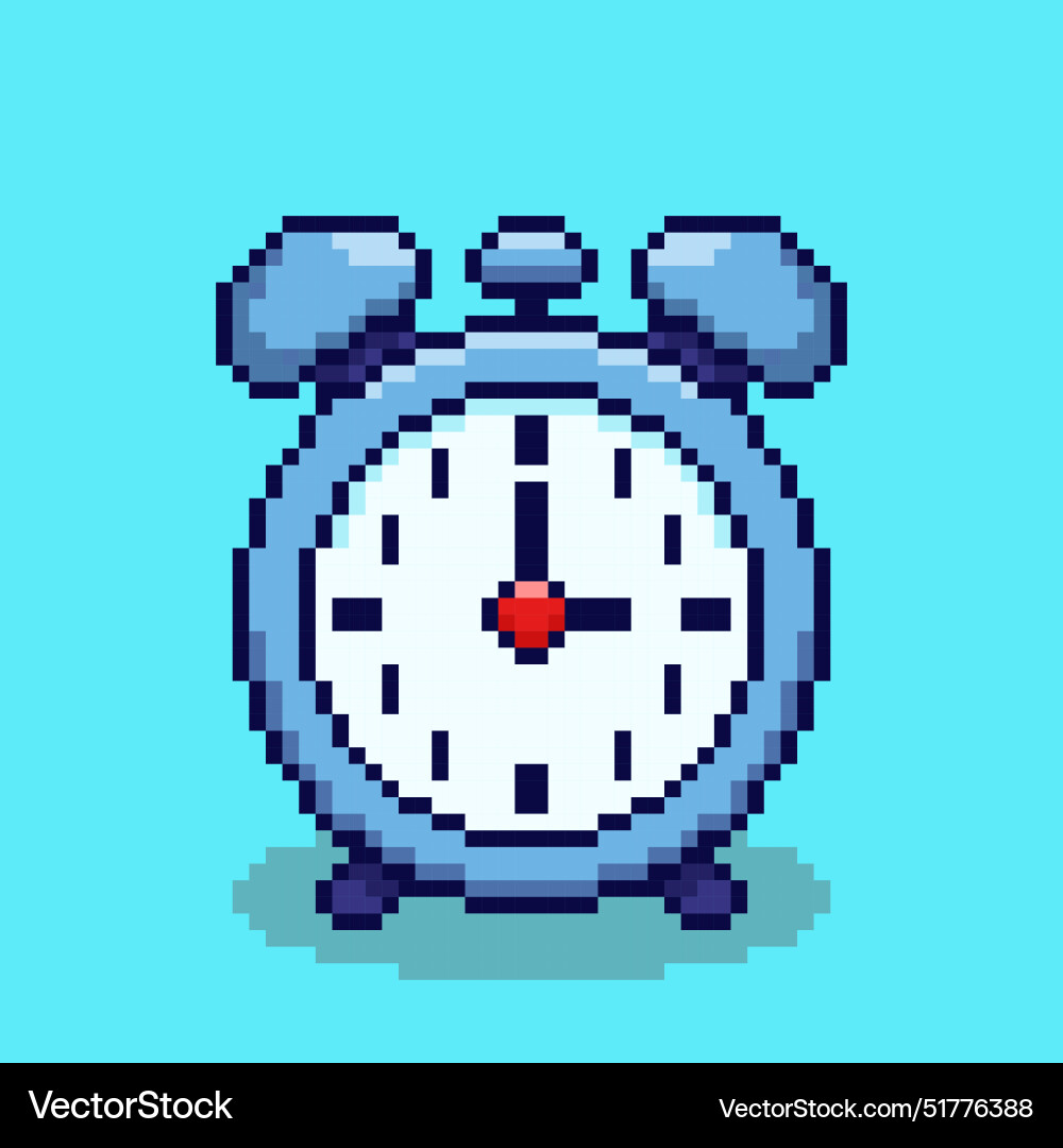 Pixel art alarm clock game asset design Royalty Free Vector