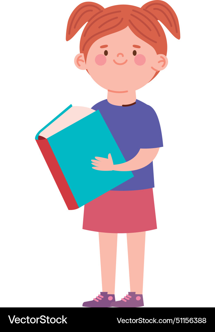 Reader cute girl Royalty Free Vector Image - VectorStock
