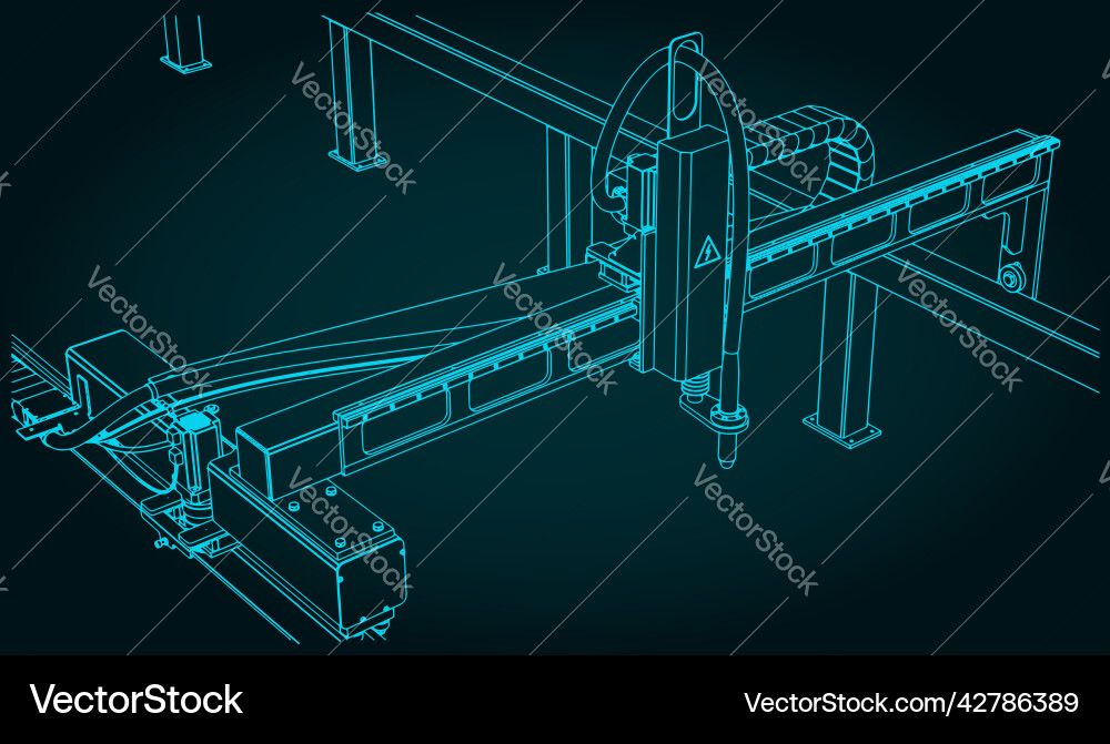 Cnc plasma cutting machine Royalty Free Vector Image