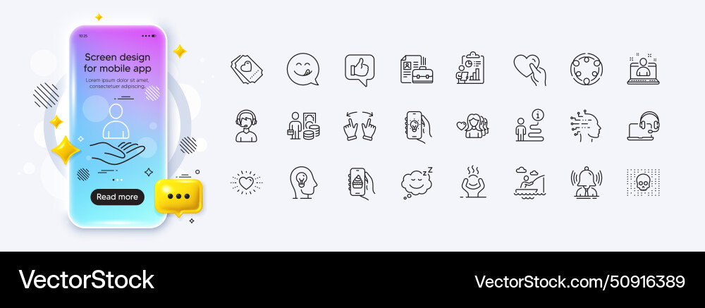 Difficult stress woman love and move gesture line Vector Image