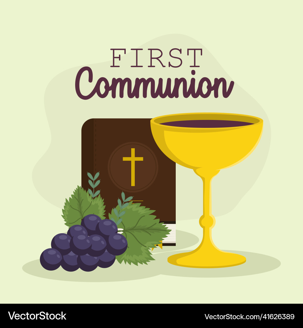 First communion poster Royalty Free Vector Image