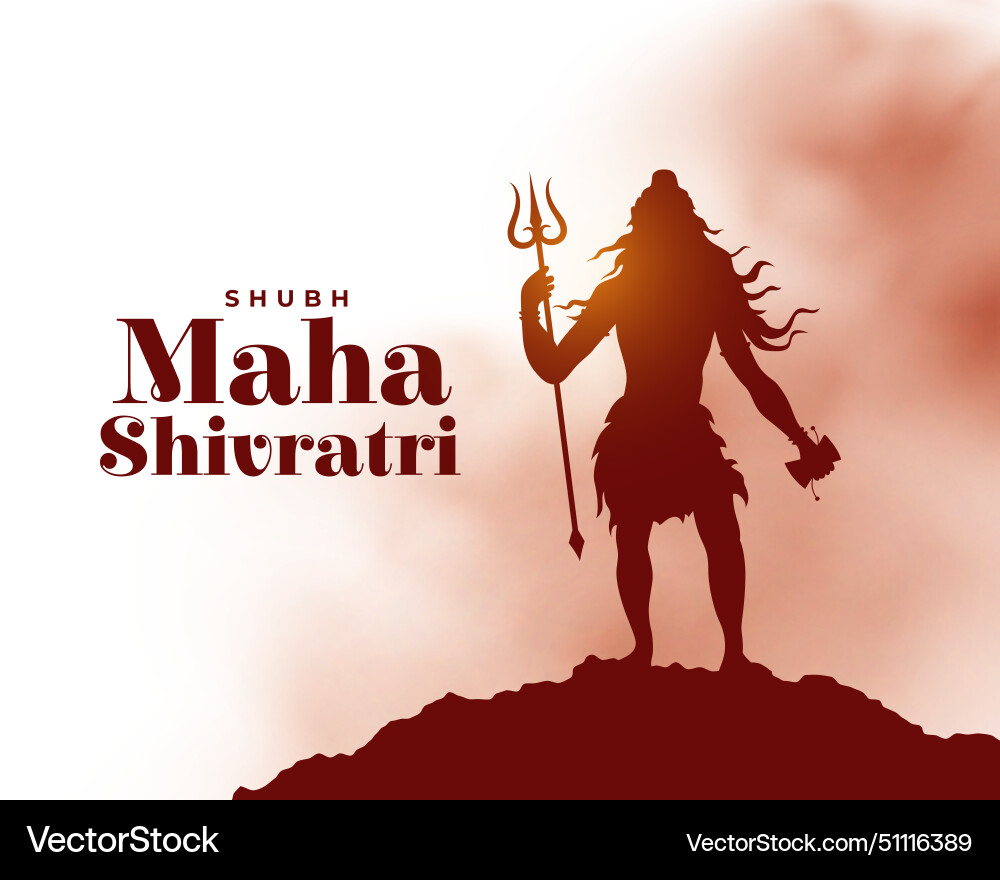 Happy maha shivratri greeting card with lord Vector Image