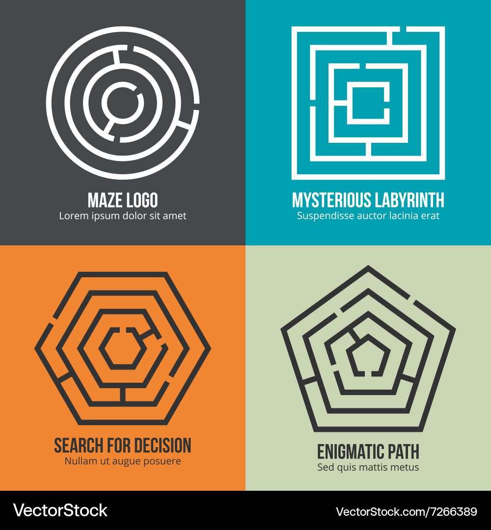 Labyrinth Labyrinth Labyrinth Form Logo Design Set