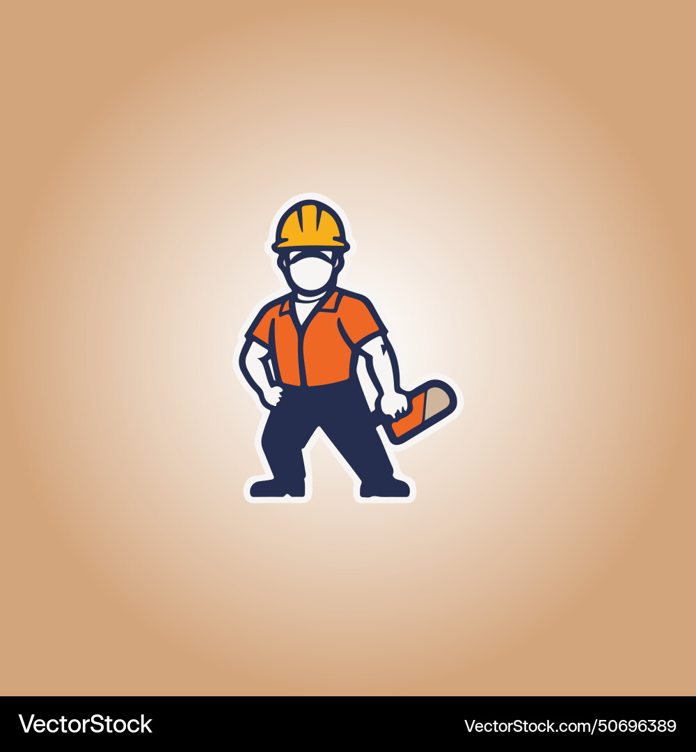Logo construction worker design Royalty Free Vector Image