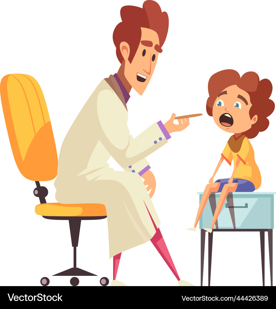 Pediatrician cartoon Royalty Free Vector Image
