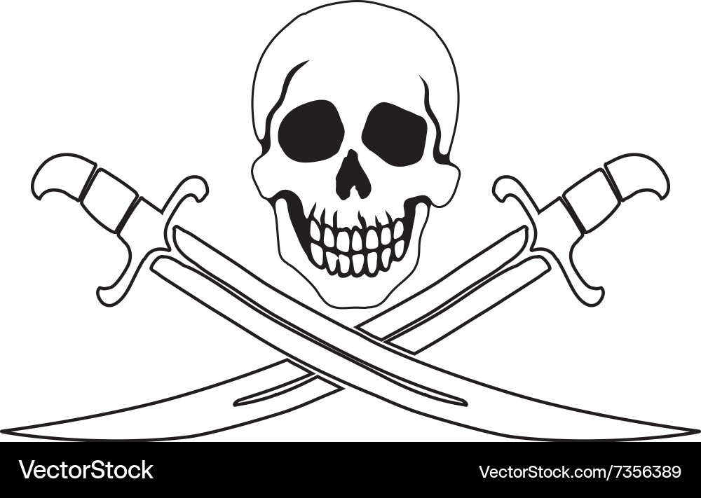 Pirate symbol jolly roger Royalty Free Vector Image
