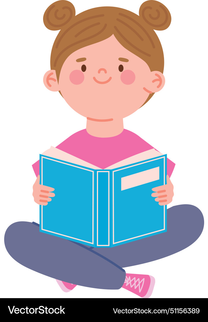 Reader girl cartoon Royalty Free Vector Image - VectorStock
