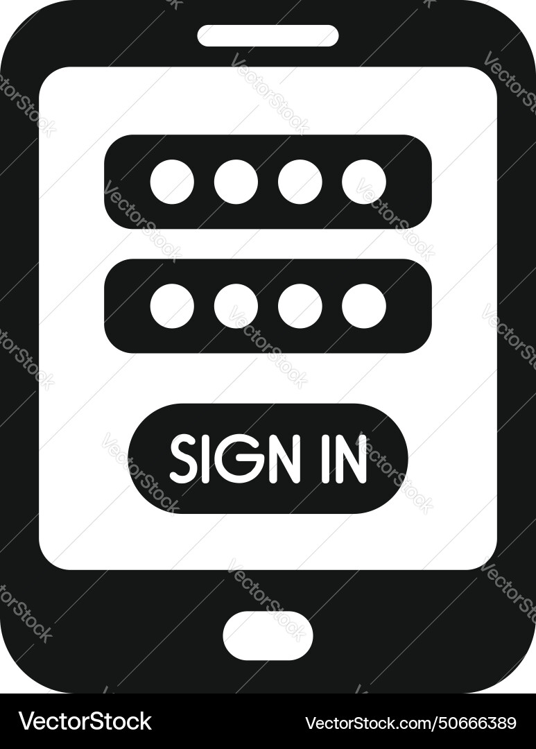 Sign in tablet device icon simple new Royalty Free Vector