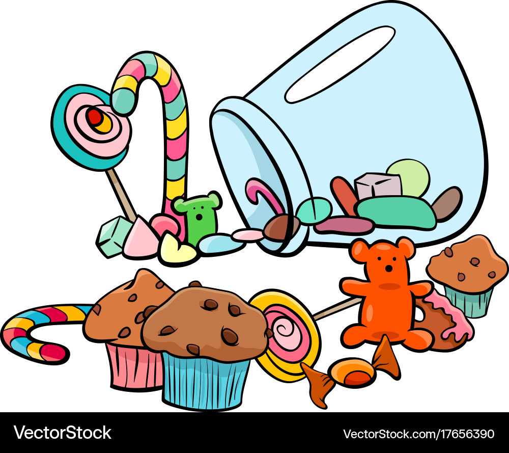 Candy group cartoon Royalty Free Vector Image - VectorStock