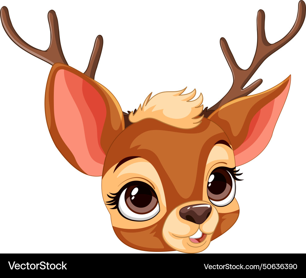 Cute stylized young deer with big eyes Royalty Free Vector