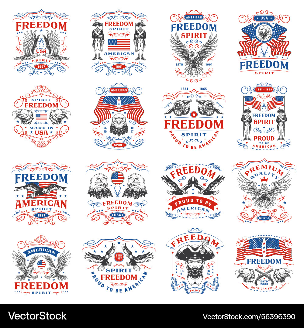 Designs honoring american freedom Royalty Free Vector Image