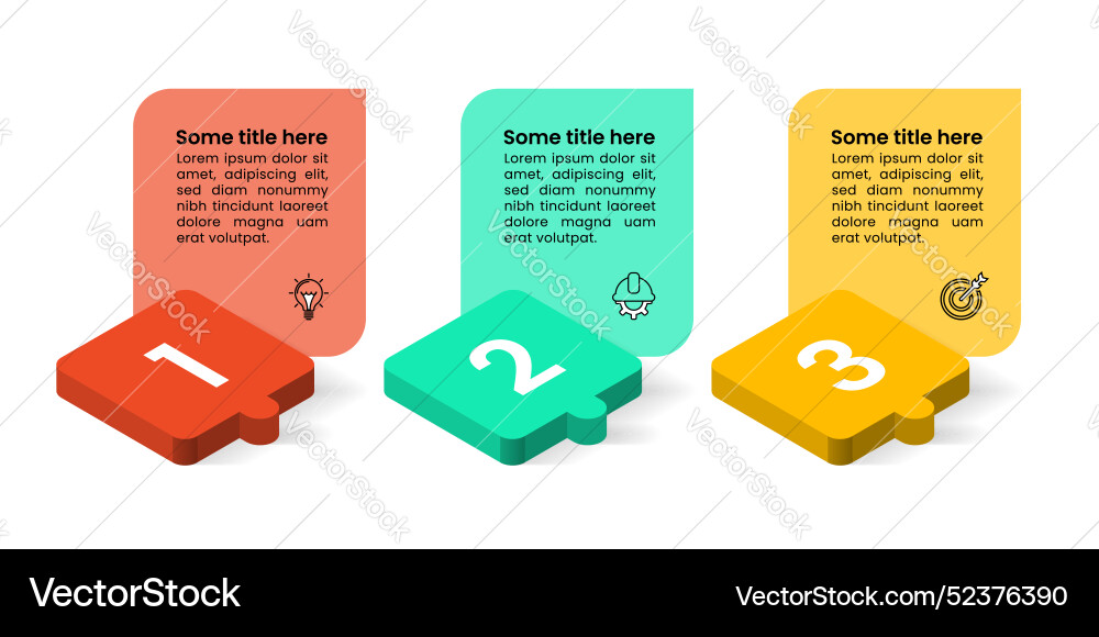 Infographic template 3 banners with puzzle pieces Vector Image