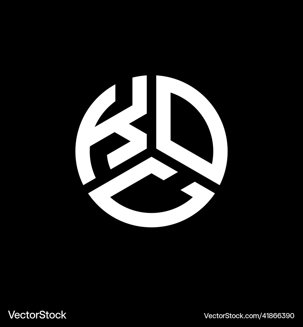 Koc letter logo design on black background Vector Image