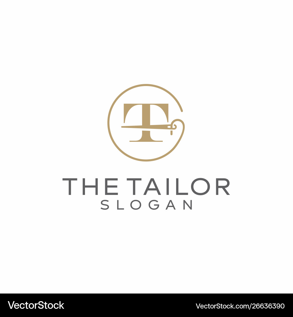 Letter t tailor logo design Royalty Free Vector Image