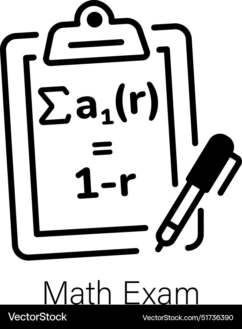 Math exam Royalty Free Vector Image - VectorStock