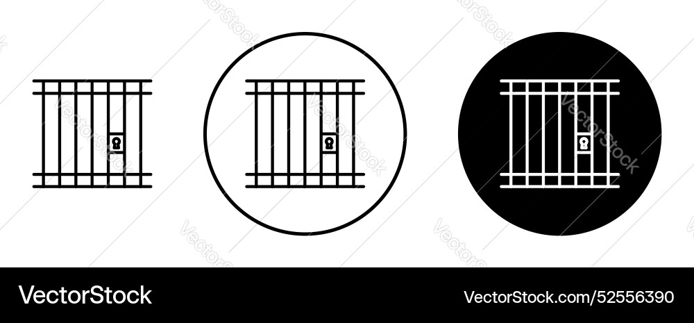 Prison icon set on white background Royalty Free Vector