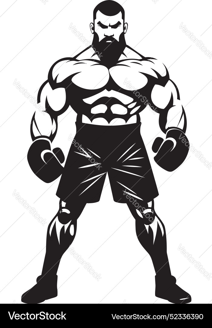 Punch dynamo black logo ring warrior cartoon Vector Image