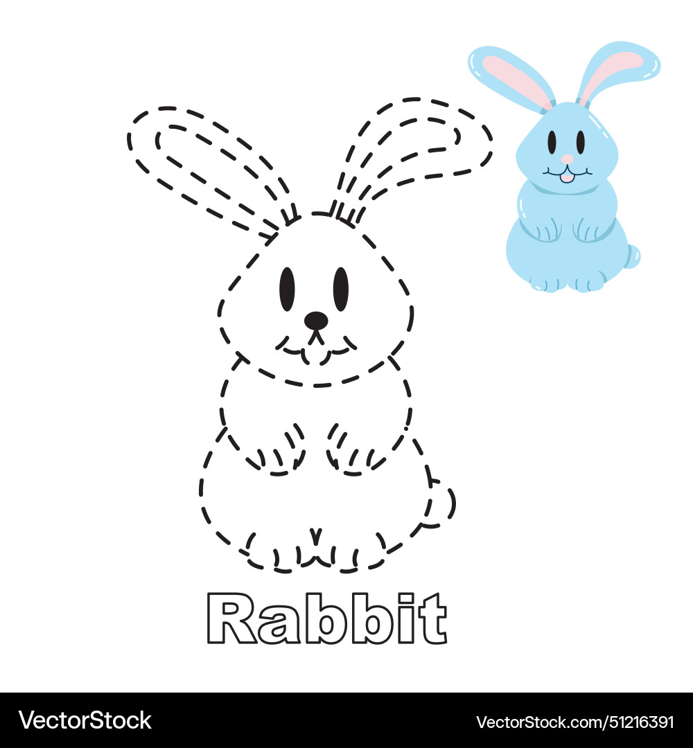 67-04-23-coloring-book-rabbit Royalty Free Vector Image