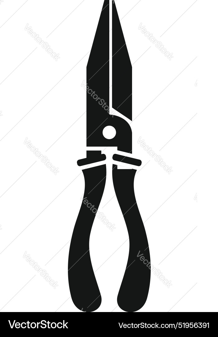 Black metal pliers holding sharp pointing Vector Image