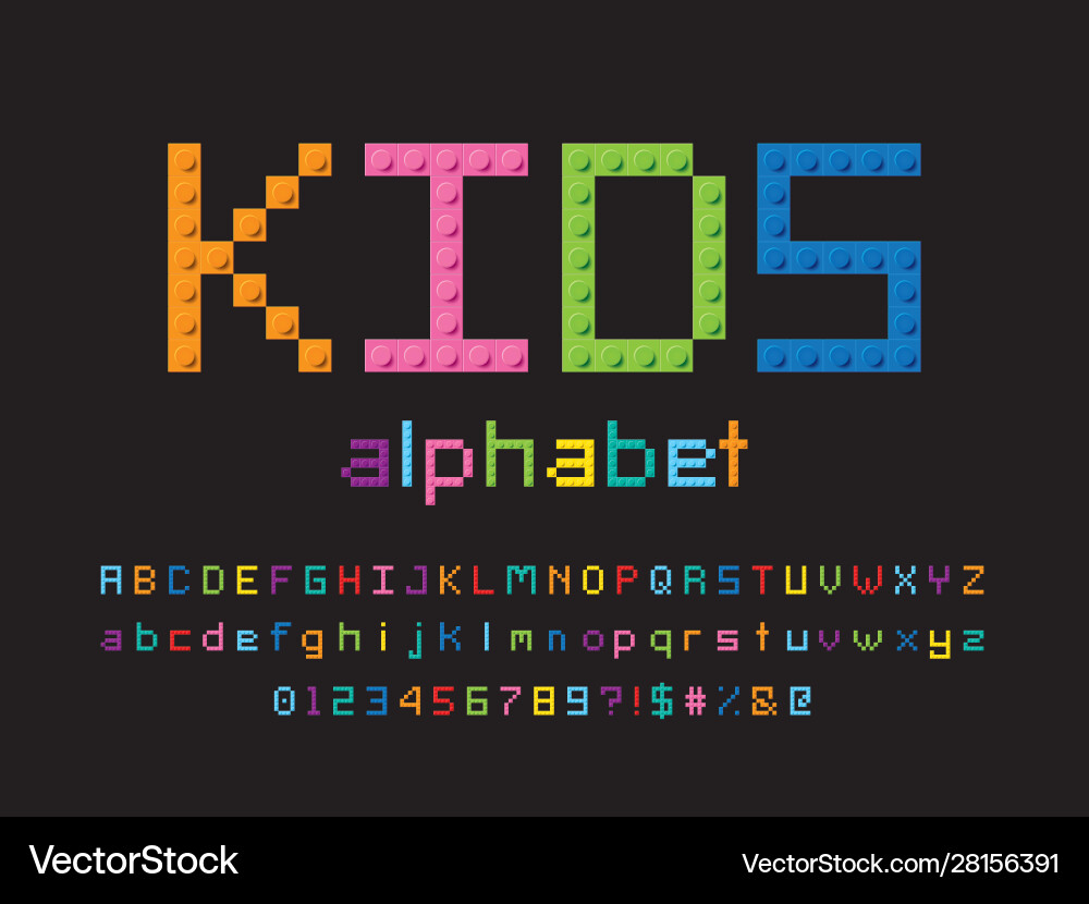 Block font Royalty Free Vector Image - VectorStock