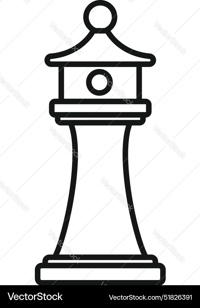 Chess rook piece standing on white background Vector Image