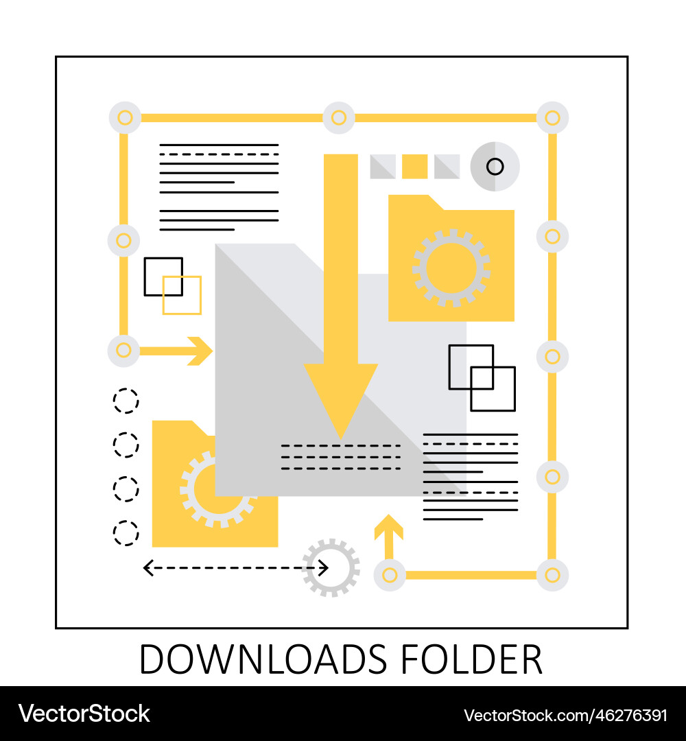 Downloads data folder Royalty Free Vector Image