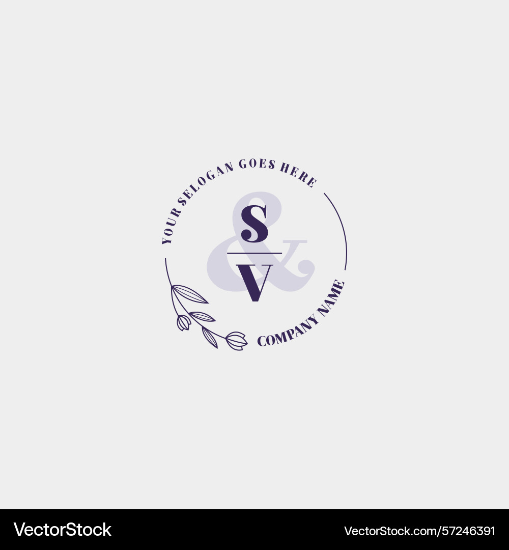 Elegant initial sv letter logos for boutique Vector Image