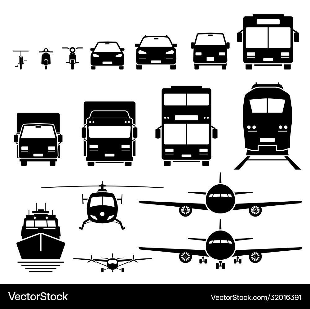 Land Air and Water Transport Vector Images (over 300)