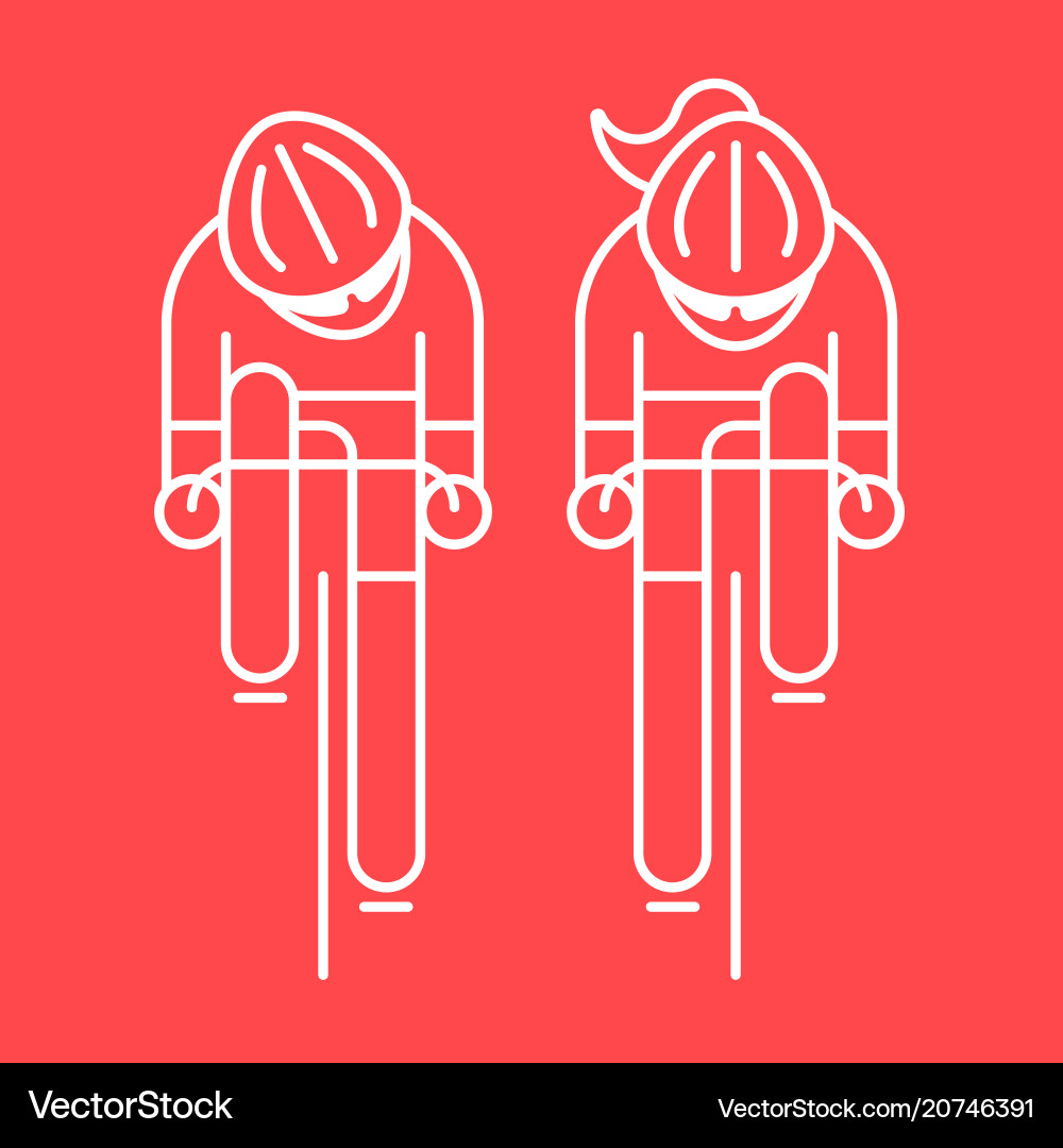 Modern of cyclist from front view Royalty Free Vector Image